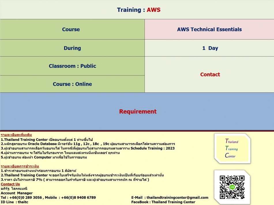 เปิดอบรมหลักสูตร AWS Technical Essentials - ฝึกอบรม สัมมนา ฝึกอบรมฟรี สัมมนาฟรี คลิก Thai ...