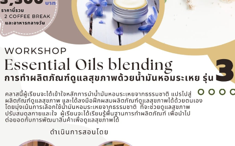 Workshop : Essential Oil Blending - ฝึกอบรม สัมมนา ฝึกอบรมฟรี สัมมนาฟรี คลิก Thai Training Zone